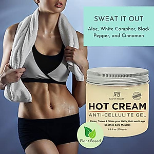 Radha Beauty Hot Cream - 100% Natural Thermogenic Cream, Increase Sweat and Shed Excess Water During Exercise. for Men and Women - Deep Tissue Massage Muscle Relaxer