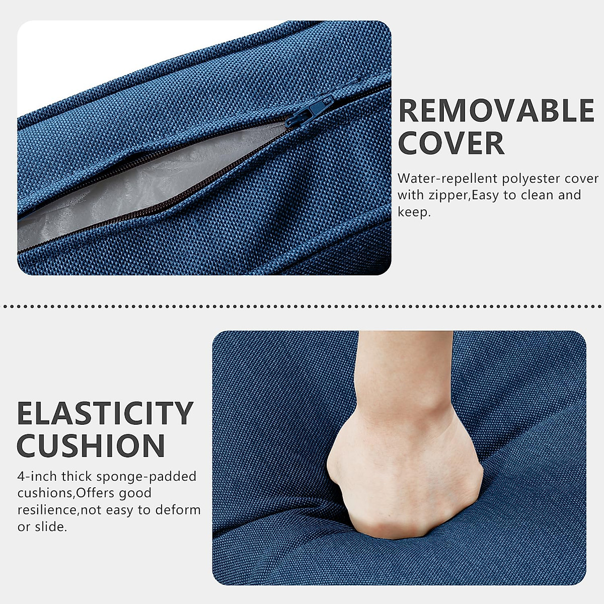 HUMMUH Patio Furniture Set 5 Piece Outdoor Sectional Sofa,PE Wicker Patio Swivel Rocker Chairs with Ottomans for Porch,Garden,Backyard