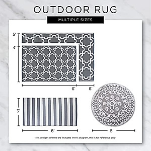 DII Outdoor Rug Collection Reversible Woven Polypropylene Plastic Straw Mat, 4x6-Feet, Coral