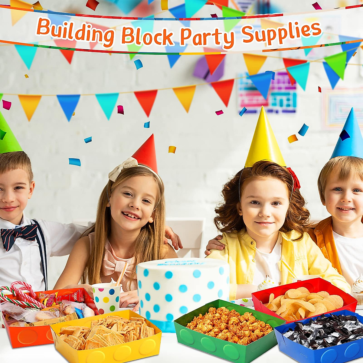 Build Fun with Bright Brick Party Trays - Perfect for Themed Events