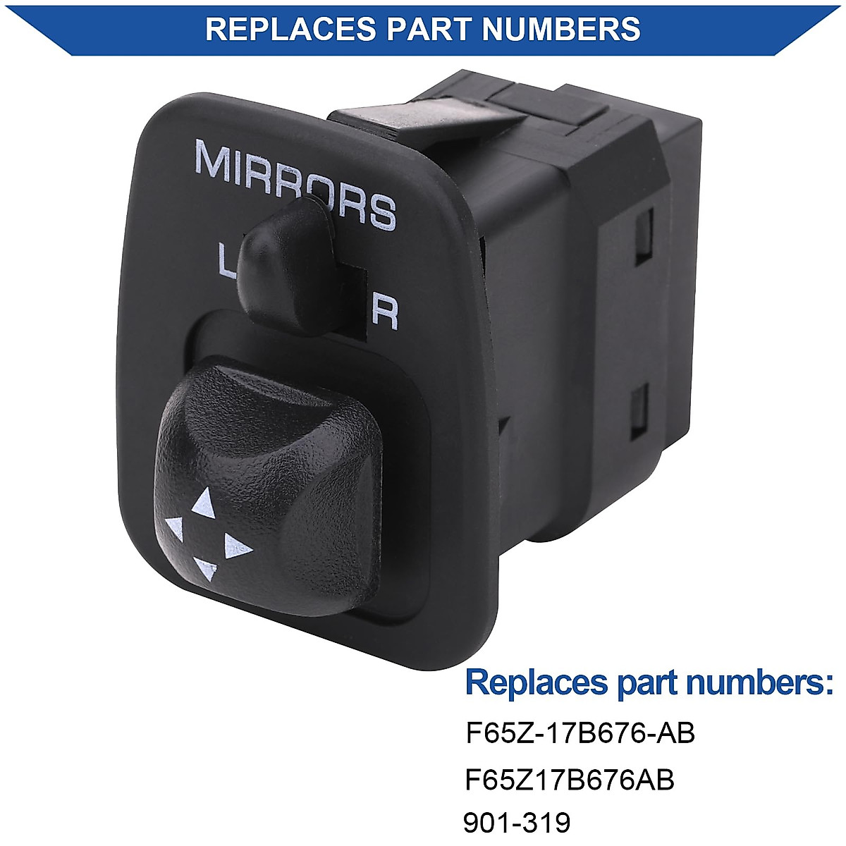Obaee Mirror Control Switch Button Compatible with Ford F150 F250 F350 Excursion Expedition Escort Thunderbird Windstar Lobo Replaces F65Z17B676AB Front Driver Side Door Power Mirror Control Switch