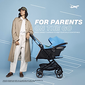 CYBEX Beezy Stroller, Lightweight Baby Stroller, Compact Fold, Compatible with All CYBEX Infant Seats, Stands for Storage, Easy to Carry, Multiple Recline Positions, Travel Stroller, Deep Black