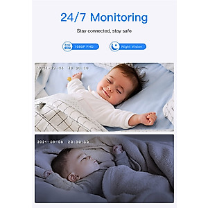 ARENTI Indoor Home Security Camera 1080P HD, 2.4G WiFi Plug in Security Camera with Night Vision, Two Way Audio, Pet Camera with Phone App, Motion & Sound Detection, Works with Alexa & Google Home