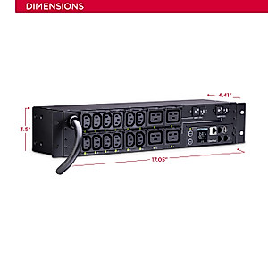 CyberPower PDU41008 Power Distribution Unit Switched 200-240V, 30A (Derated to 24A) 16 Outlets, 2U Rackmount