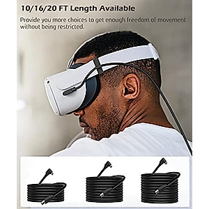 VOKOO Link Cable Compatible with Quest2, USB C 3.2 Gen1 High Speed Data Transfer & Fast Charging Cable, 20ft