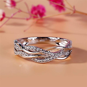 Jeulia 4PC Asscher Cut Sterling Silver Ring Set Cubic Zirconia CZ Engagement Anniversary Eternity Promise Wedding Band Ring Set with Jewelry Box (Silver, 7.5)