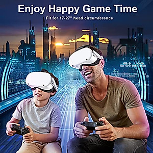 Hfuear Head Strap with 10000mAh Battery Pack for Oculus Quest 2, Adjustable Elite Strap Accessories with Fast Charging Power for Extend 8hrs Playtime and Enhanced Comfort in VR Headset