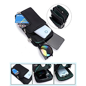 Women Crossbody Cell Phone Purse Wallet Case Wristband Armband Bag for Samsung Galaxy S23 Ultra S22 Ultra S21 Ultra Note 20 A14 A13 A03S A53 5G, iPhone 14 Pro Max, Moto G Stylus 2022 OnePlus (Black-L)