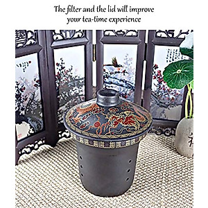 25DOL Chinese Tea Mug with Infuser and Lid 10Oz | Chinese Yixing Purple Clay Coffee Mug | Chinese Mug with Lid | Chinese Dragon Mug | Chinese Tea Infuser Mug | Travel Mug | Retain Heat very well