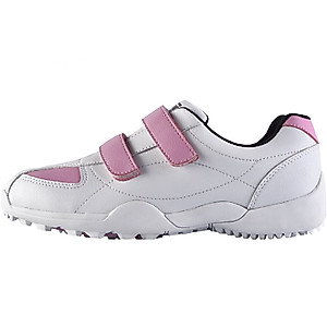 PGM Women's Golf Shoes Waterproof Spikeless with Hook and Loop Straps Pink