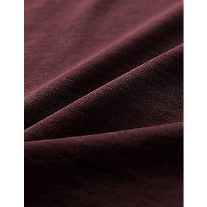 CRZ YOGA Pima Cotton Long Sleeve Shirts for Women Workout Crop Tops Loose Cropped T-Shirts Athletic Gym Shirts Dark Red Large