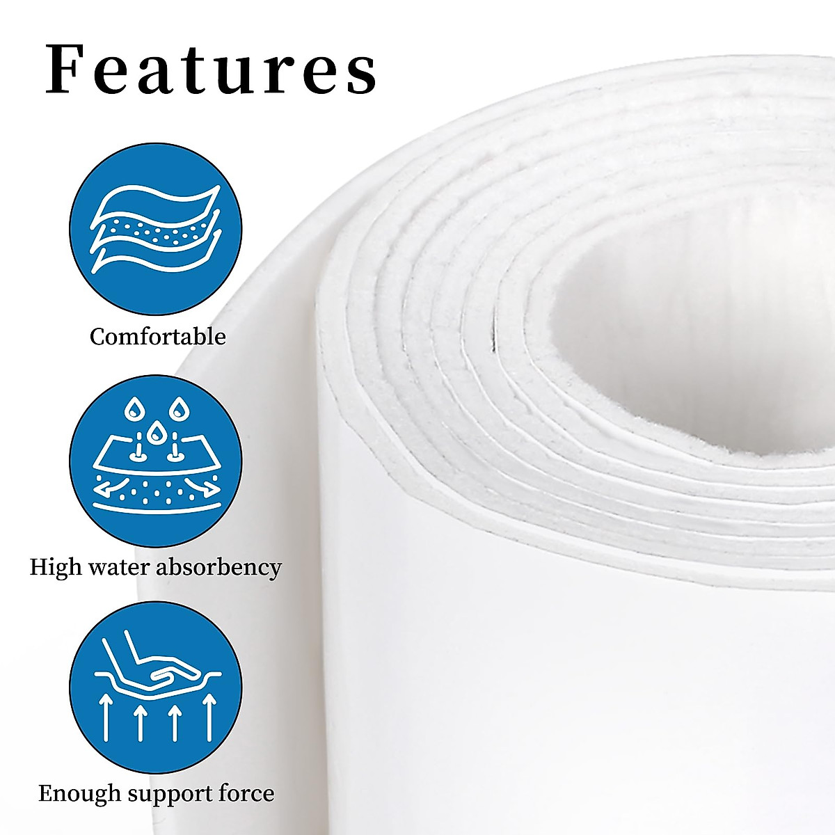 Pllieay Adhesive Felt Roll, Orthopedic Felt Roll 1/8" Thick 6"x2.5yd Quality Wool Rayon Blend for Provide Cushioning and Support in Pain Foot