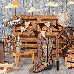 Deekin 3 Pcs Cowboy Boot Piñata Set Cute Western Piñata with Stick Eye Mask Large Piñata for Kids School Sports Bridal Shower Birthday Party Decorations Supplies