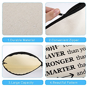 Saintrygo 10 Pieces Inspirational Cosmetic Bag for Girls Women Makeup Encouragement Birthday Friendship Gifts Daughter Sister Canvas Travel Organizer Pouch (Always Remember That You Are Braver)