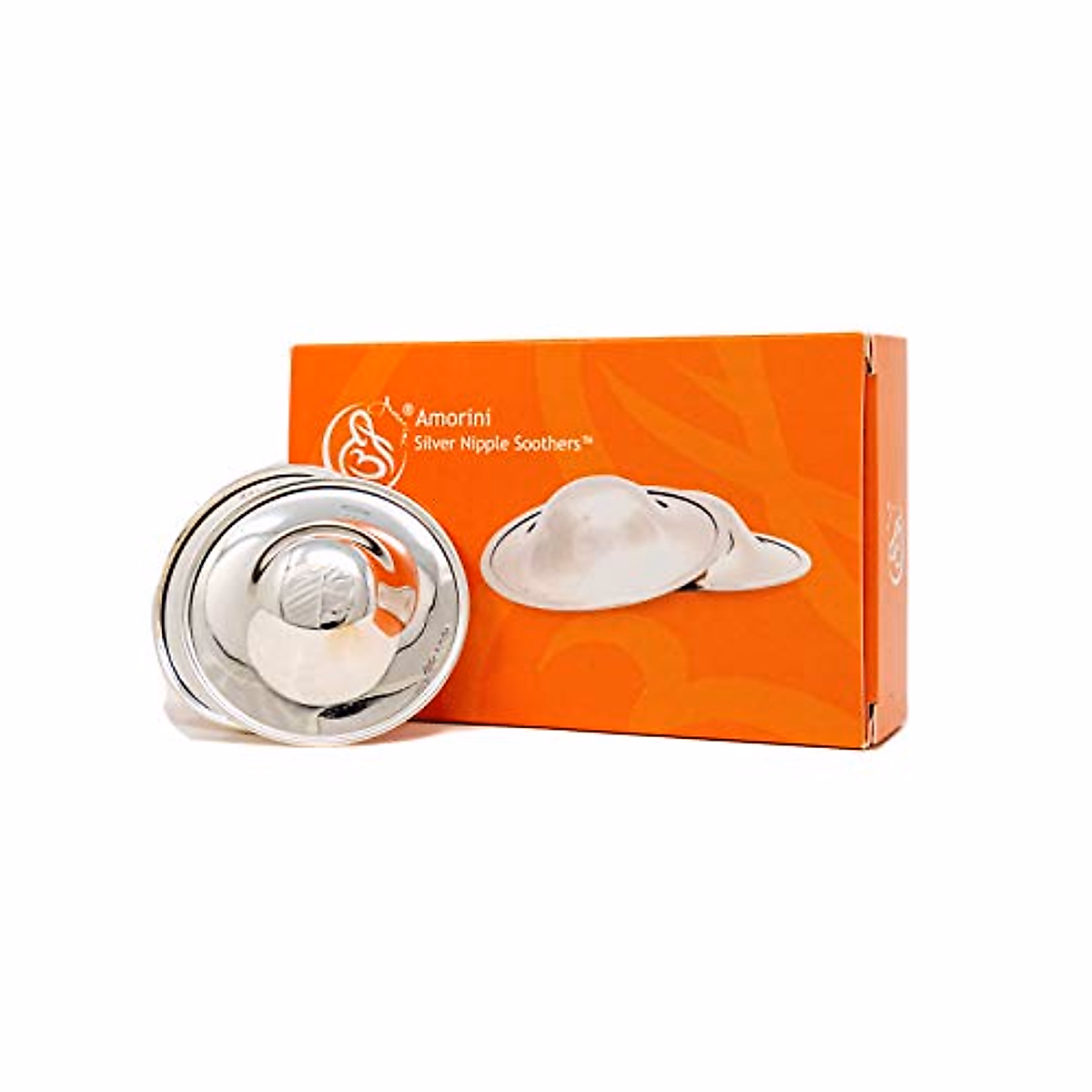 Amorini - Silver Nipple Covers for Breastfeeding Mothers, 925 Solid Silver Nipple Shields for Nursing Newborn, Protect Tender and Cracked Nipples from Rubbing on Garments, Set of 2