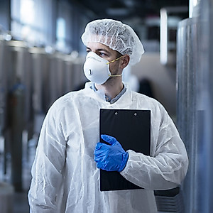 AMZ Medical Supply Disposable Lab Coats for Adults XL, White Disposable Lab Coat Knee Length, SMS 40 GSM Painting Lab Coat No Pockets, Medical PPE Coat with Long Sleeves, Elastic Wrist, Loop Fasteners