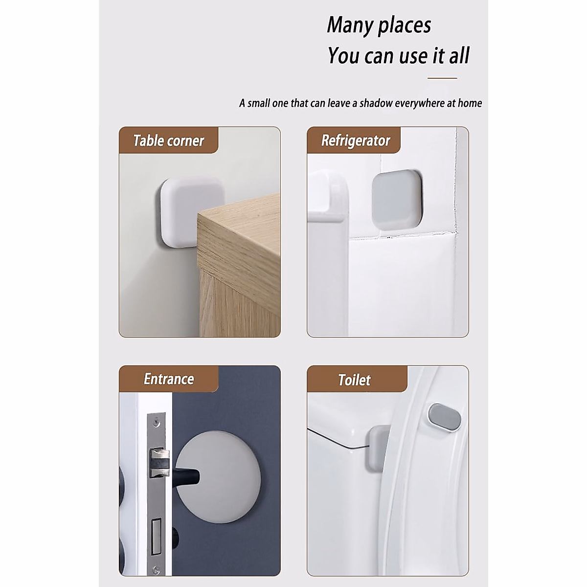 JianLing 6IN1 Door Stoppers Wall Protector Black Rubber Stop Door Handle Guard Bumper Stopper Self Adhesive (3pcs Round + 3pcs Square)