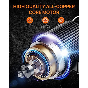 ENGiNDOT Hammer Drill, 1/2-Inch 6-AMP Corded Electric Hammer Drill with 2800RPM, Variable Speed, Drill Chuck, 10 Drill Bits for Home Improvement, Concrete, Steel, Wood (NOT for Reinforced Concrete)