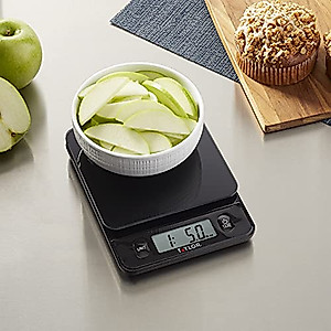 Taylor Glass Top Food Scale with Touch Control Buttons, 11 lb Capacity, Black