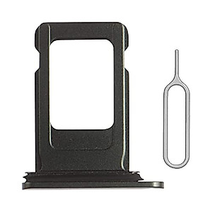 Perzework SIM Card Tray Holder Slot Replacement for iPhone 11 (Black) with Waterproof Rubber Ring and Eject Pin (Single Sim Version)