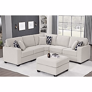 Legend Vansen Modular Sectional Couch,L Shape Sectional Sofa with Pillows,Oversized Sectional Sofa Couches for Living Room,Apartments,Cream