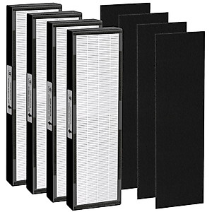 Gazeer FLT4825 HEPA Filter B Replacement Compatible with G-Guardian AC4825 AC4300 AC4800 AC4900 AC4850,4 H13 True HEPA Filters+4 Carbon Pre-Filters