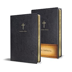 Biblia Católica en español. Símil piel negro, tamaño compacto / Catholic Bible. Spanish-Language, Leathersoft, Black, Compact