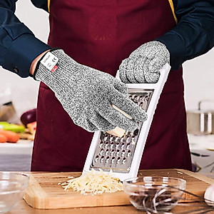 SZYIKUER Cut Resistant Gloves Food Grade Level 5 Hand Protection,Kitchen Cut Gloves (Medium(palm Diameter 3.35-3.75inch))