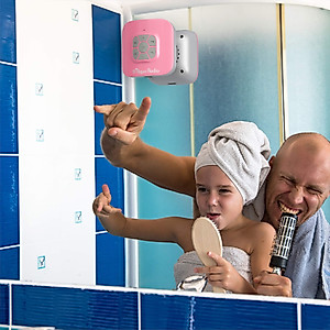 Gideon Portable Waterproof Bluetooth Speaker with Suction Cup - 10 Hours Playtime/Built-in Mic (Pink)