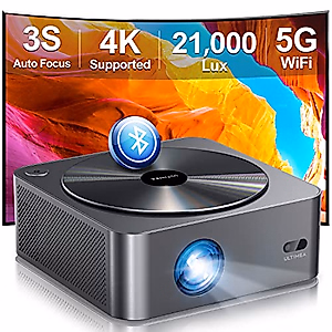 Ultimea Smart Projector with Auto Focus&Auto Keystone, Native 1080P Projector 700ANSI 21000Lux Ultra Bright even on Four Corners, 5G WiFi Bluetooth Projector Support 4K, for iOS Android Phone/TV Stick