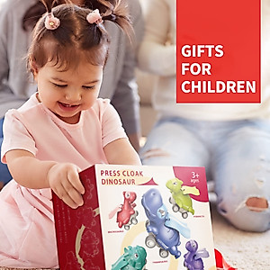 Dinosaur Car Press and Go Toddler Toys Pull Back Vehicles for Boys and Girls Age 3 and Up 5 Pcs Car Race for Kids