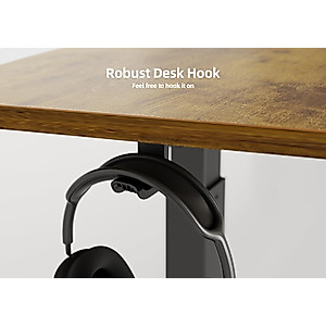 Claiks Mobile Standing Desk, Small Rolling Standing Desk, Pneumatic Height Adjustable Sit-Stand Desk with 90° Tiltable, Portable Mobile Workstation, with Non-Slip Computer Stand, Rustic Brown