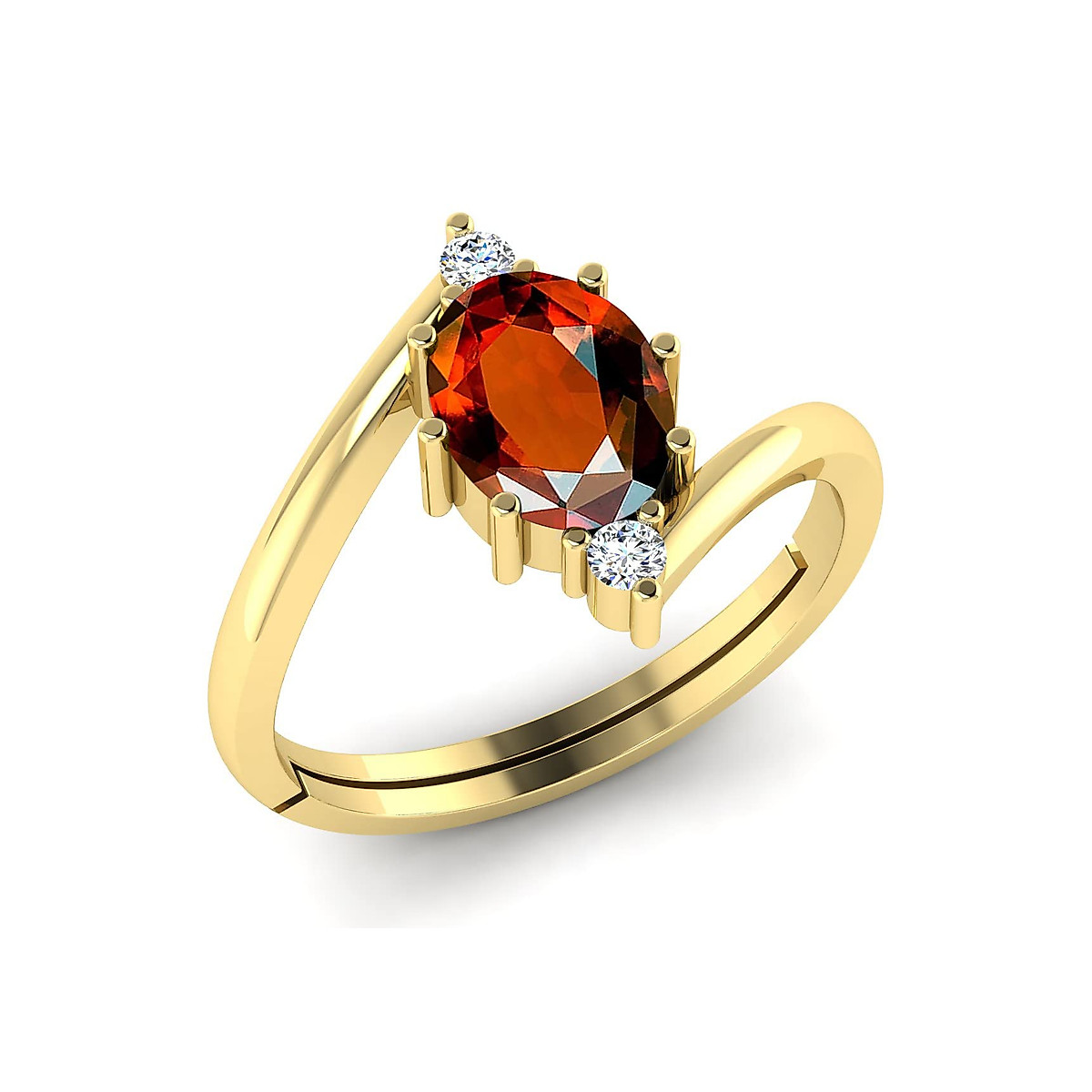 SirDaksh 6.50 Carat Natural Gomed Looes Gemstone Gold Plated Ring For Women's
