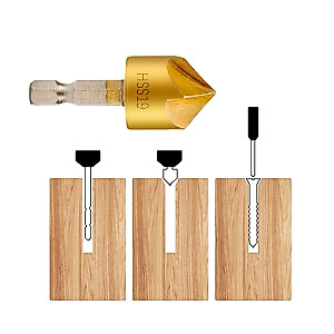 New 2 x Automatic Center Hole Punch Marker Scribe with Cushion Cap and 6 Pieces Countersink Drill Bit Set 1/4 Inch Hex Shank 9