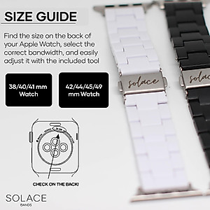 Solace Bands Lightweight Perma Watch Band - Compatible with Apple Watch Bands for Women and Men, iWatch Bands for 38mm 40mm 41mm 42mm 44mm 45mm 49mm Ultra, SE and Series 8 7 6 5 4 3 2 1 (Matte Solid)