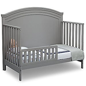 Simmons Kids SlumberTime Emma Convertible Baby Crib N More & Ultra Deluxe 2-in-1 Innerspring Crib and Toddler Mattress, Grey