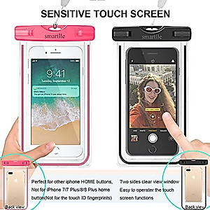 smartlle Waterproof Phone Pouch Case, 2-Pack Universal Waterproof Cell Phone Bag/Holder for iPhone 13 12 11 Pro Max XS Max, SE XR X 8 7 6S Plus, Samsung Galaxy, LG, IPX8 Dry Bag with Neck Lanyard