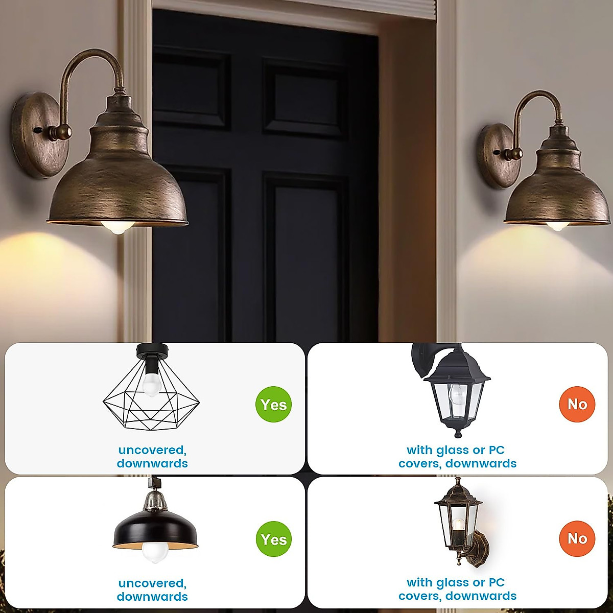 Aovpex Motion Sensor Light Bulbs Dusk to Dawn 13W Equivalent 100W 1100lm Movement Activated Security LED Light Bulb 2700K Warm White, Auto On Off for Porch Garage Basement Hallway Closet, 4 Pack