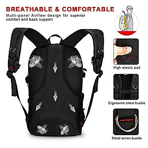 Tocode Laptop Backpack with USB Charging Port & Headphone Port, 17-Inch Fashional Computer School Backpack Water Resistant Business Bag Black Anti-theft Travel Backpacks for Men Women