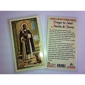 Holy Prayer Cards for Saint Martin de Porres Set of 2 in English Y