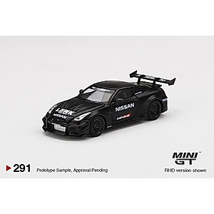 Truescale Miniatures Mini GT 1:64 LB-Silhouette Works GT Nissan 35GT-RR Ver.2 Matt Black LBWK Advan True Scale Miniatures MGT00291