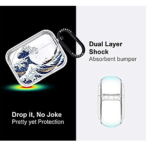 MOSNOVO Airpods Pro 2 Case, Apple Airpods Pro 2 Case, Tokyo Wave Clear Case Design with Luxe Metal Ring Shockproof Protective Cover Case for Airpods Pro Generation