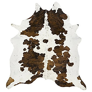 Pure Tricolor Brazilian Cowhide Rug Leather Cow Skin Area Rug Hair on Leather Hide 5 X 5 Approx