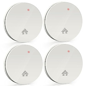 Jemay 10 Year Lithium Battery Photoelectric Smoke Detectors,Ultra Thin Design Smoke Detetor,Smoke Alarm with Automatic Brightness Adjustment, Fire Safety with Self-Test and Easy Test Button,4 Packs