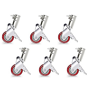 Neewer 6-Pack Professional Swivel Caster Wheel Sets, 75mm Diameter, Durable Metal Construction and Rubber Base, ONLY Compatible with Neewer C Stand for Studio Photography Video Shooting (Silver)