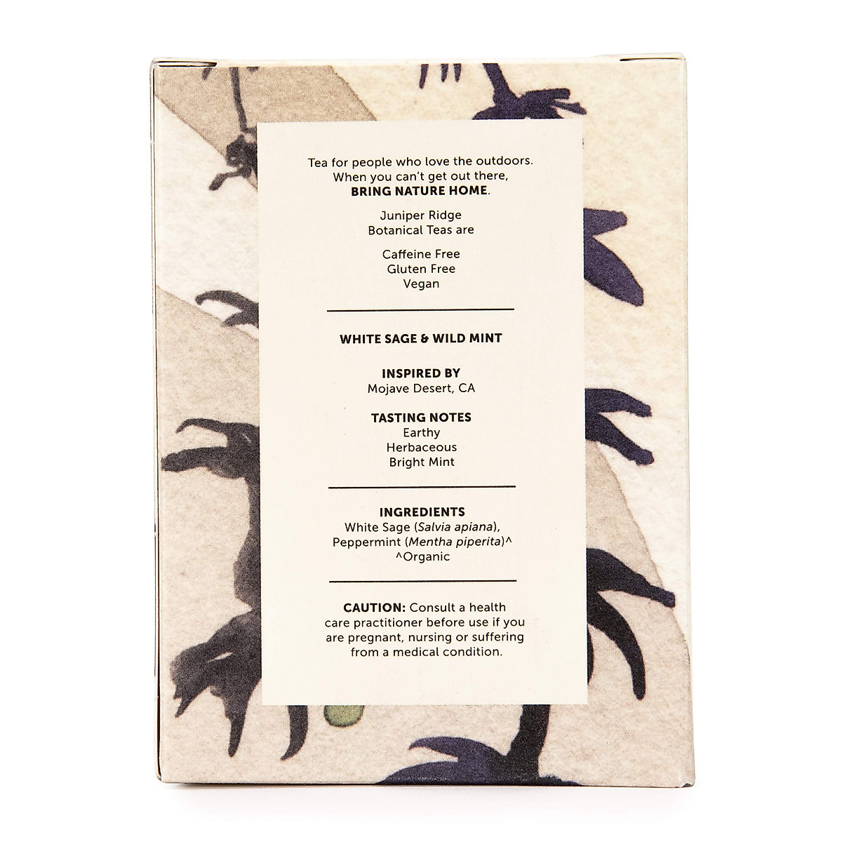 Juniper Ridge White Sage & Wild Mint Botanical Tea - Earthy, Herbal, & Bright Mint Notes - Vegan, Caffeine Free & Gluten Free - 20 Unbleached Teabags