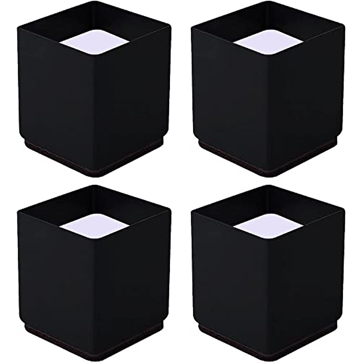 LIRRAS Set of 4 Carbon Steel Furniture Riser, Self Adhesive Mute Pad Sofa Legs, Non Slip Heavy Duty Bed Riser, Adds 5cm Height to Table Cabinet Desk Supports 20,000 lbs (3.7x5 cm/1.5x2 in,Black)