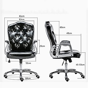 QQXX Home Office Chair Ergonomic Desk Chair Computer Chair with Lumbar Support Armrest Executive Rolling Swivel Adjustable Task Chair for Women Adults, Blue Leather