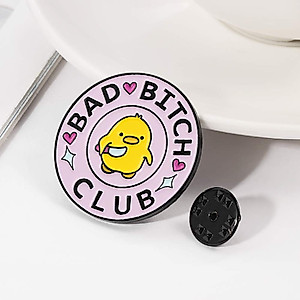 Funny Duck with Knife Enamel Pin - Cute Cartoon Funny Bad Bit Club Brooches Badges for Backpack Bag Hat, Animal Brooch Gifts for BFF