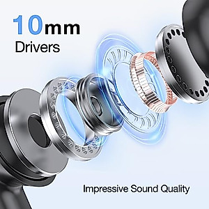 1 Hora Earbuds Wireless Bluetooth 5.3 with Charging Case, Waterproof Earphones, Built in Mic Headset,Deep Bass Headphones Compatible with Smart Phone, Laptop, Tablet